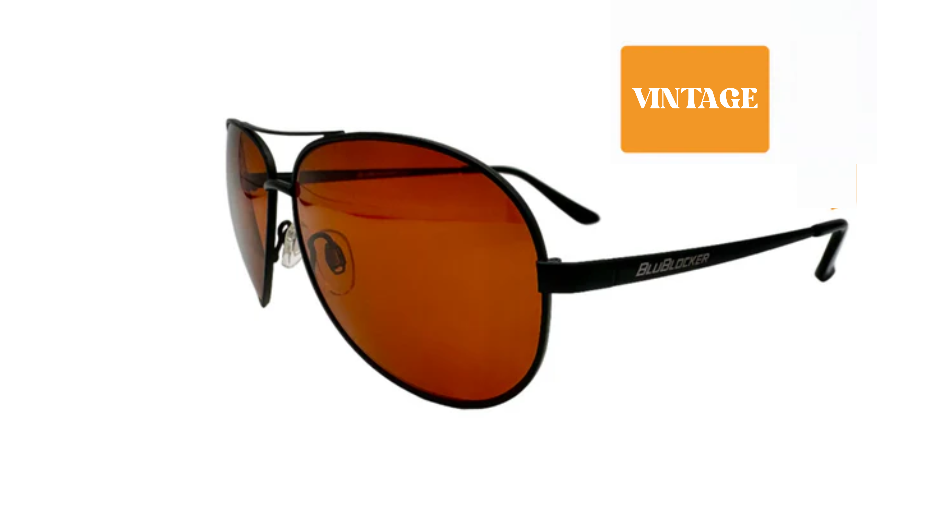 Wire Frame Aviator Polarized in Black (Vintage) – BluBlocker