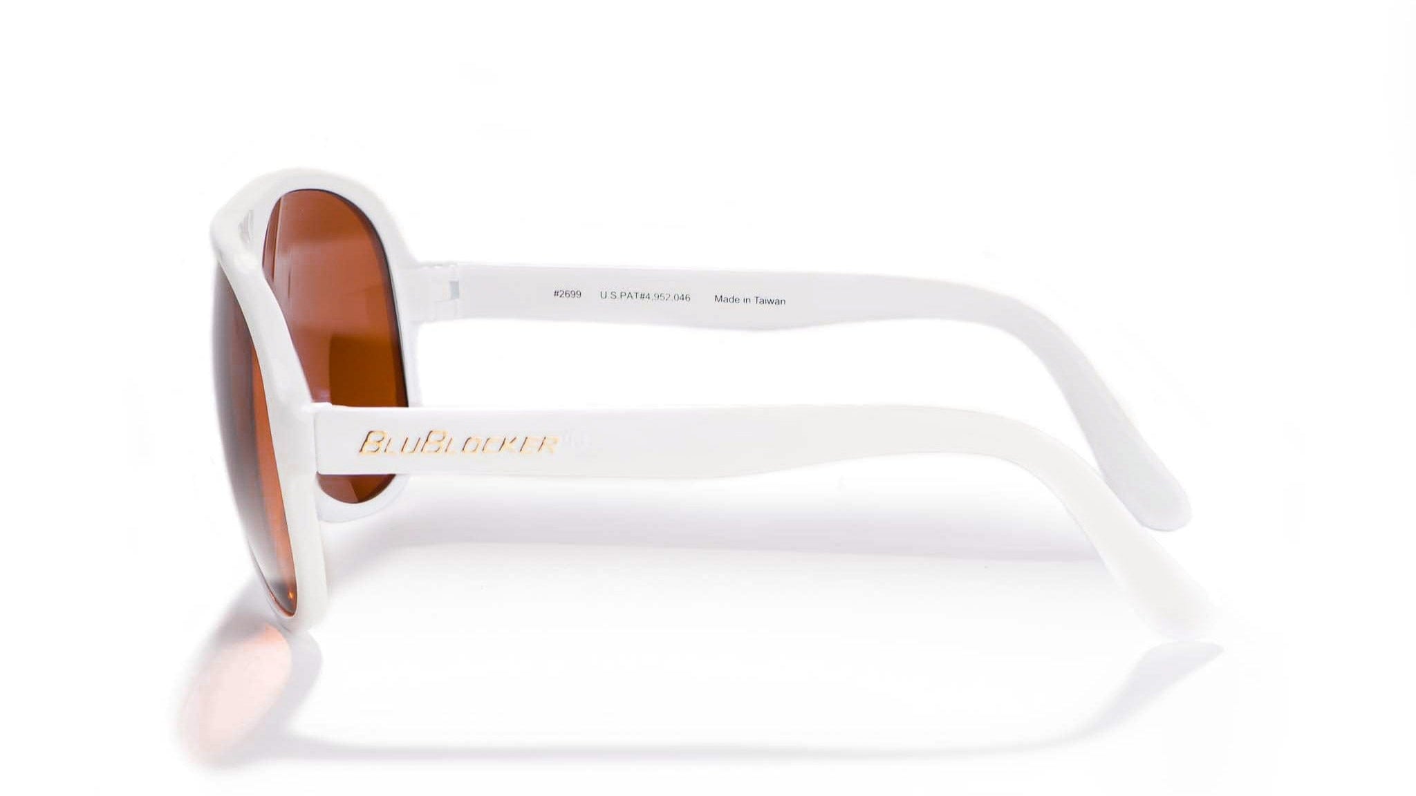 White Aviator BluBlocker Sunglasses - 2699K